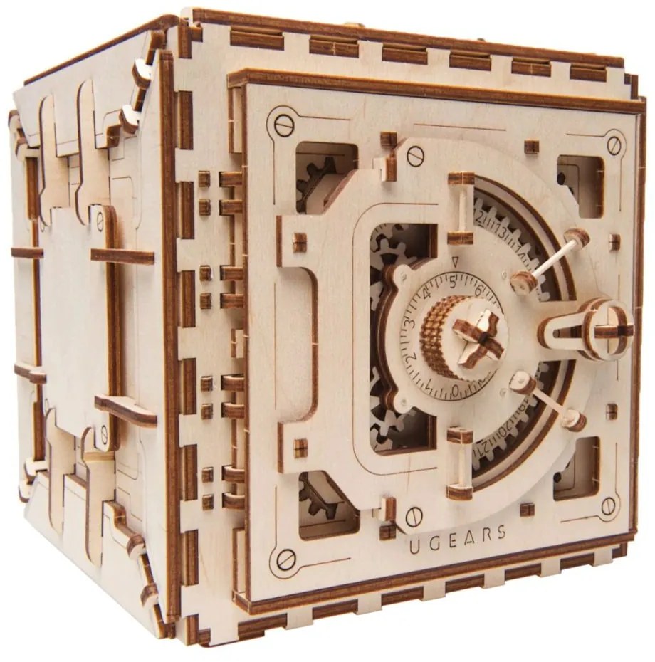 Ugears 3D dřevěné mechanické puzzle Trezor