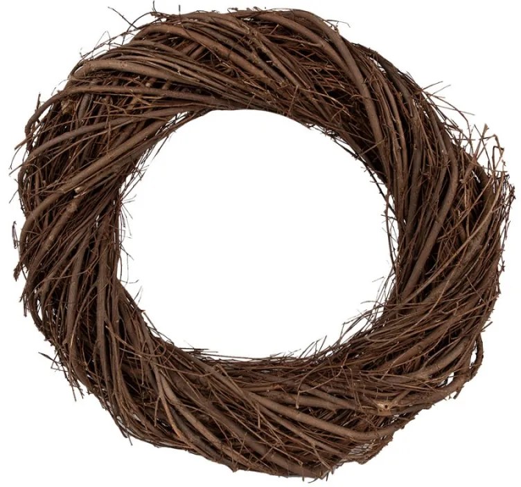 Hnědý proutěný věnec Alex – 40 cm