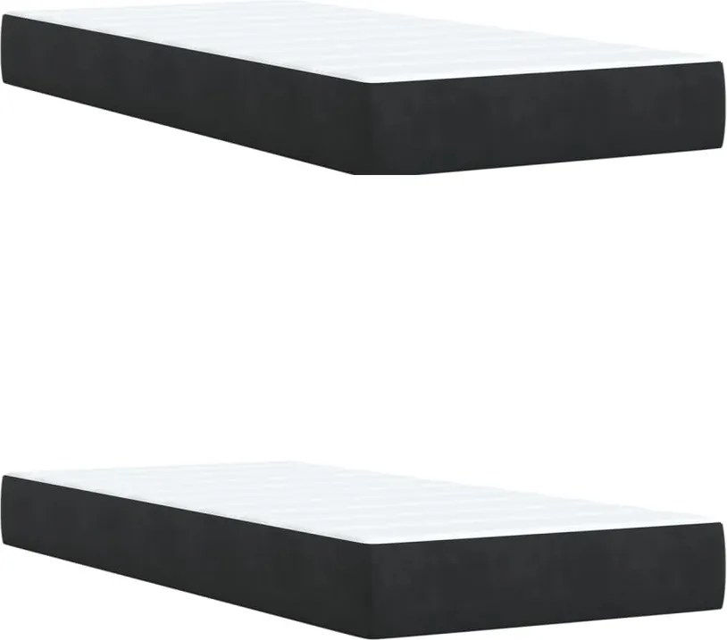 Box spring postel s matrací černá 200x200 cm samet 3285307