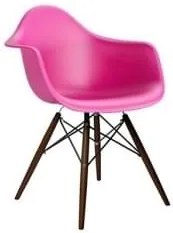 Designová židle DAW, růžová (Tmavý buk)