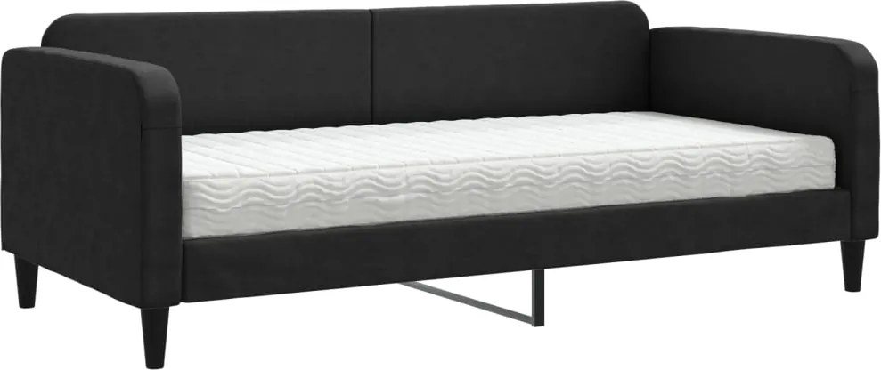 Válenda s matrací černá 90 x 190 cm textil 3196810