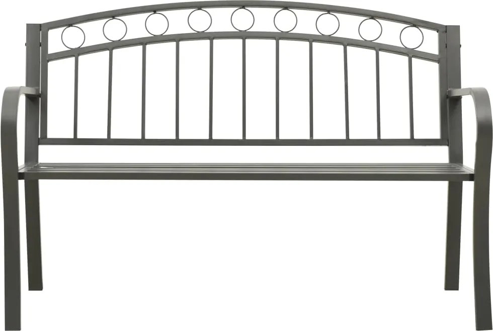 Zahradní lavice šedá 120 cm ocel 319586