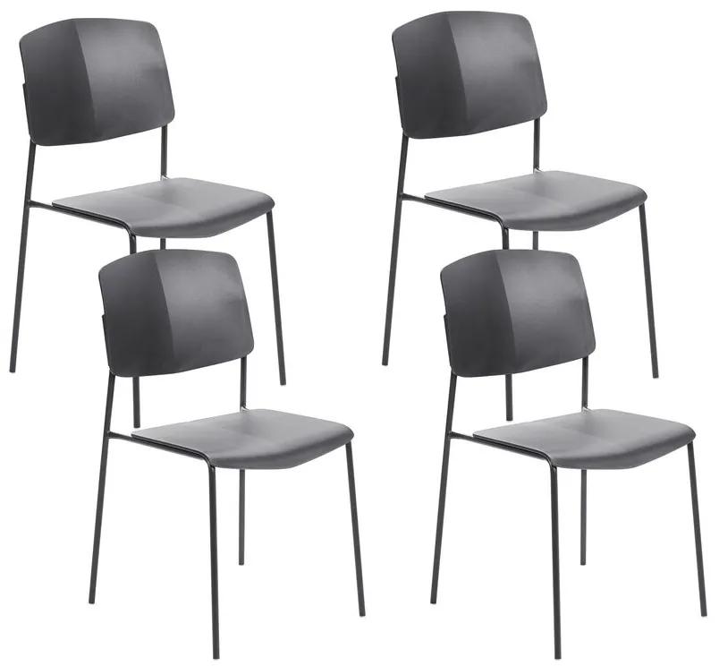 Sada 4 jídelních židlí černé ASTORIA Beliani