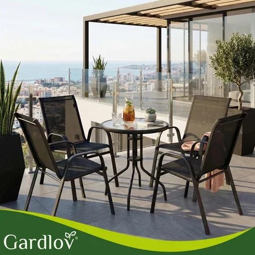 Sada zahradních židlí – 4 židle na terasu, balkon, zahradu