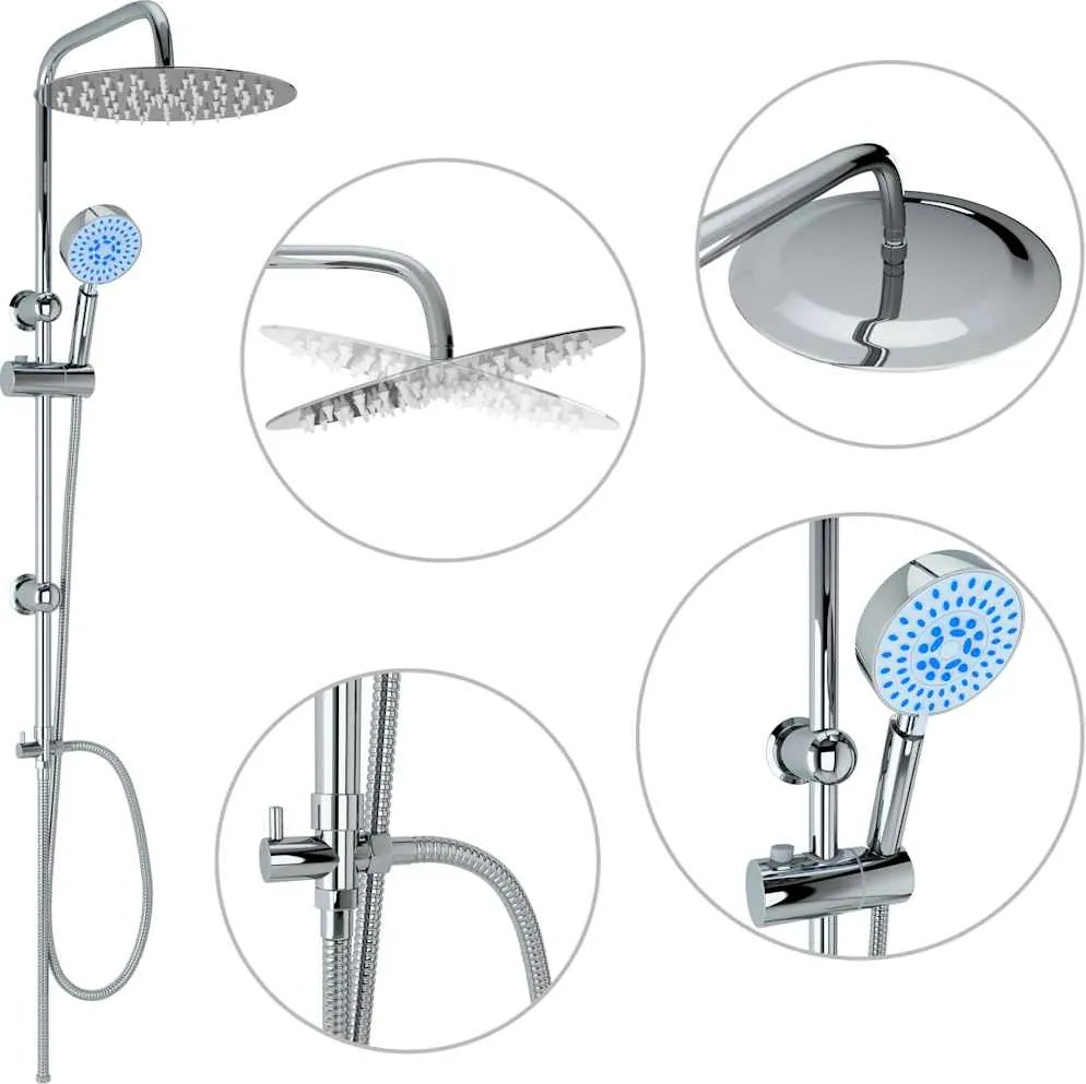 Sprchový set se dvěma hlavicemi nerezová ocel 145056
