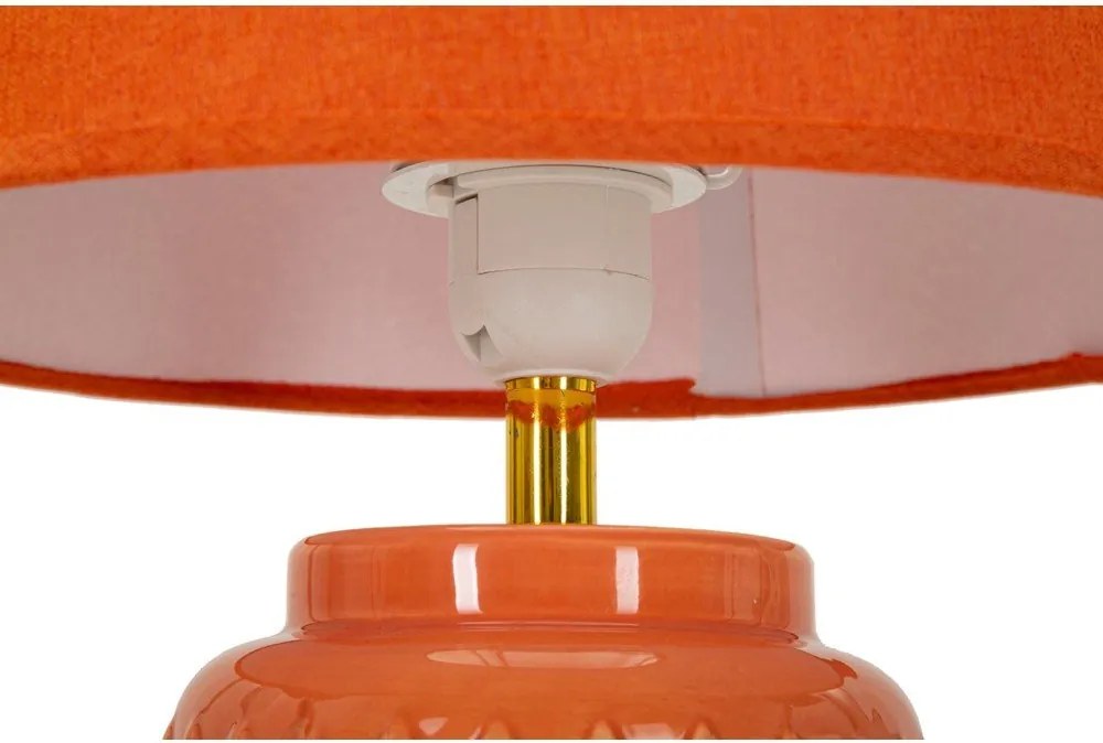 Oranžová keramická stolní lampa s textilním stínidlem (výška 44 cm) – Mauro Ferretti