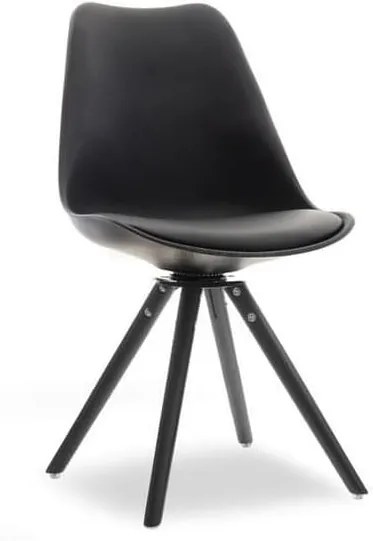 design4life Jídelní židle otáčecí SILAS OBROT černá