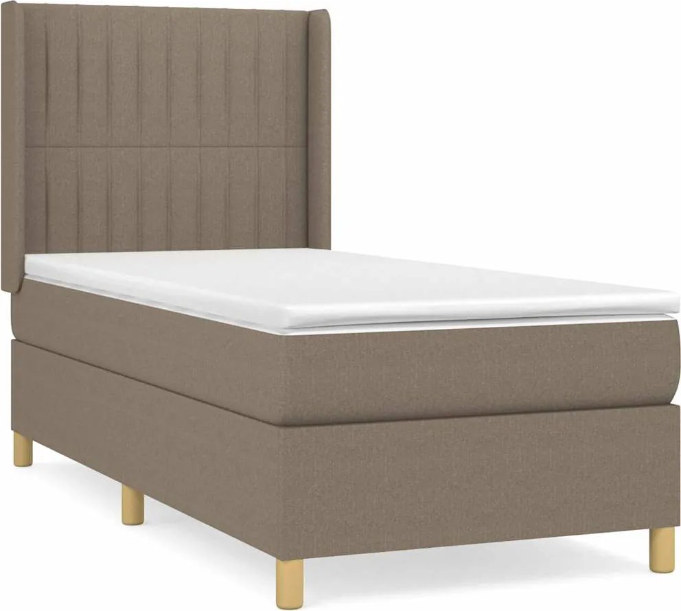 Box spring postel s matrací taupe 80x200 cm textil 3132109