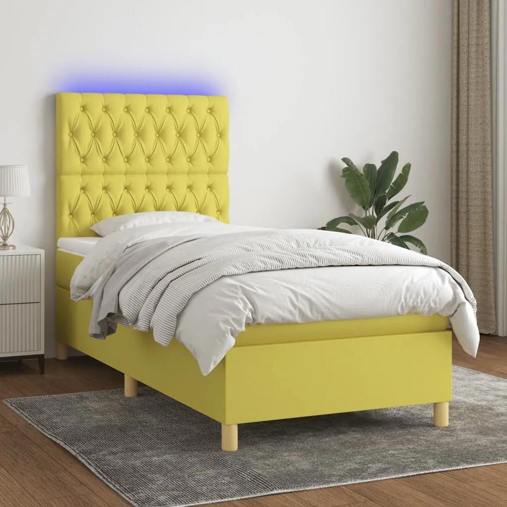 vidaXL Box spring postel s matrací a LED 90x190 cm textil [3135641] Barva: Černá