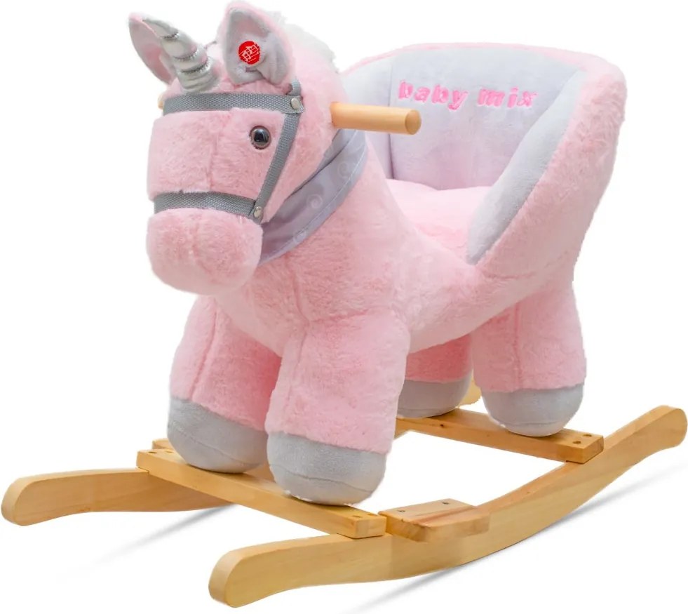 BABY MIX Houpací hračka s melodií Unicorn pink Baby Mix