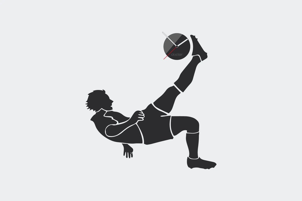 Nalepovací hodiny Football player Barva ciferníku: Černá