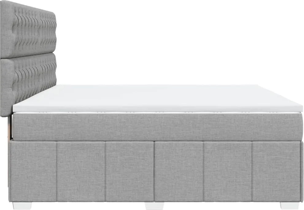 Box spring postel s matrací světle šedá 180 x 200 cm textil 3291754