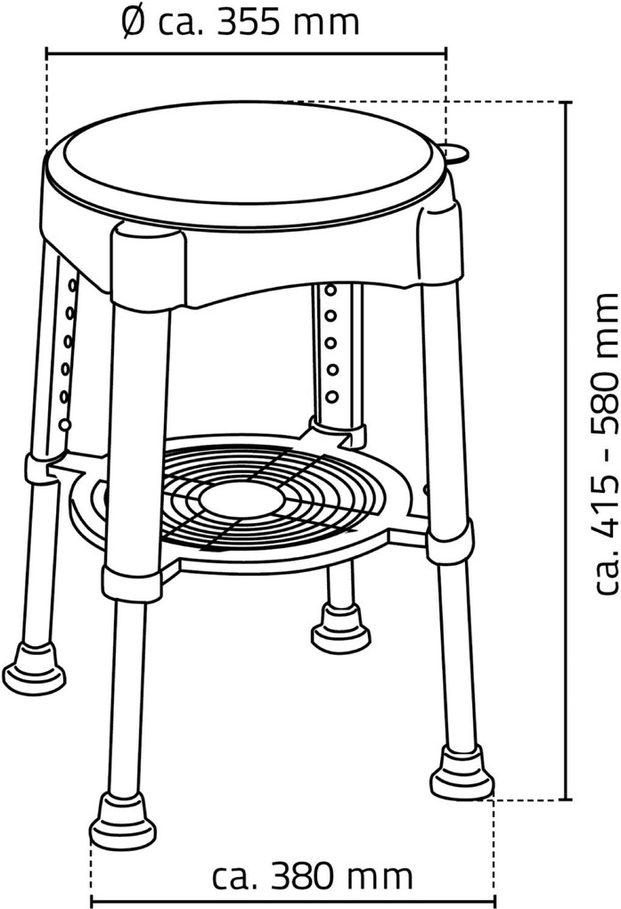 Ridder, Židle otočná, nastavitelná výška, bílá/modrá, A0050401