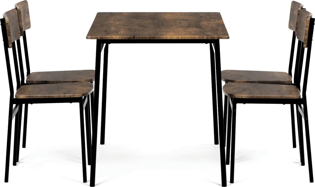 Jídelní set CORTINA 1+4 - old wood 2 / černé kovové nohy