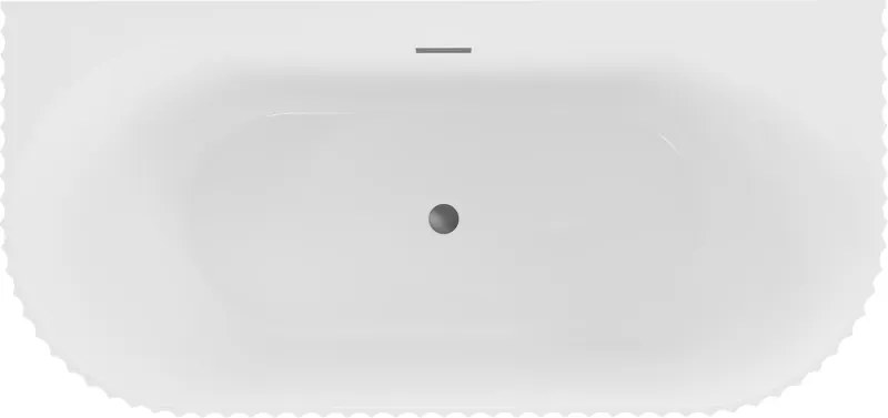 Mexen Sella volně stojící nástěnná vana s drážkováním 170 x 80 cm, bílý lesk, přepad gun metal - 52711708000-95