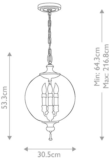 Elstead FE-ARGENTO-P - Lustr na řetězu ARGENTO 3xE14/60W/230V
