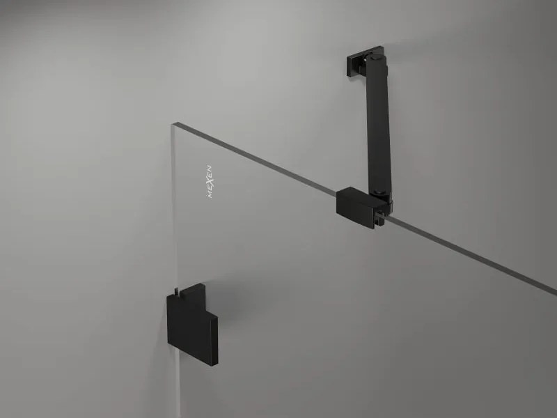 Mexen Lunar sprchové dveře výklopné levé 140 cm, transparentní, černé - 834-140-000-70-00-L
