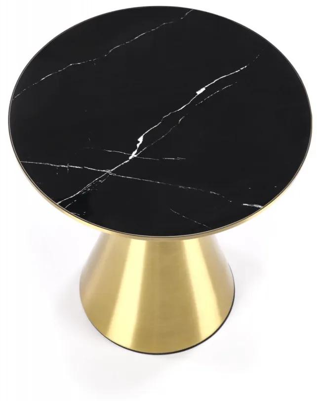 Konferenční stolek TRIBECA (Černý mramor / Zlatá)