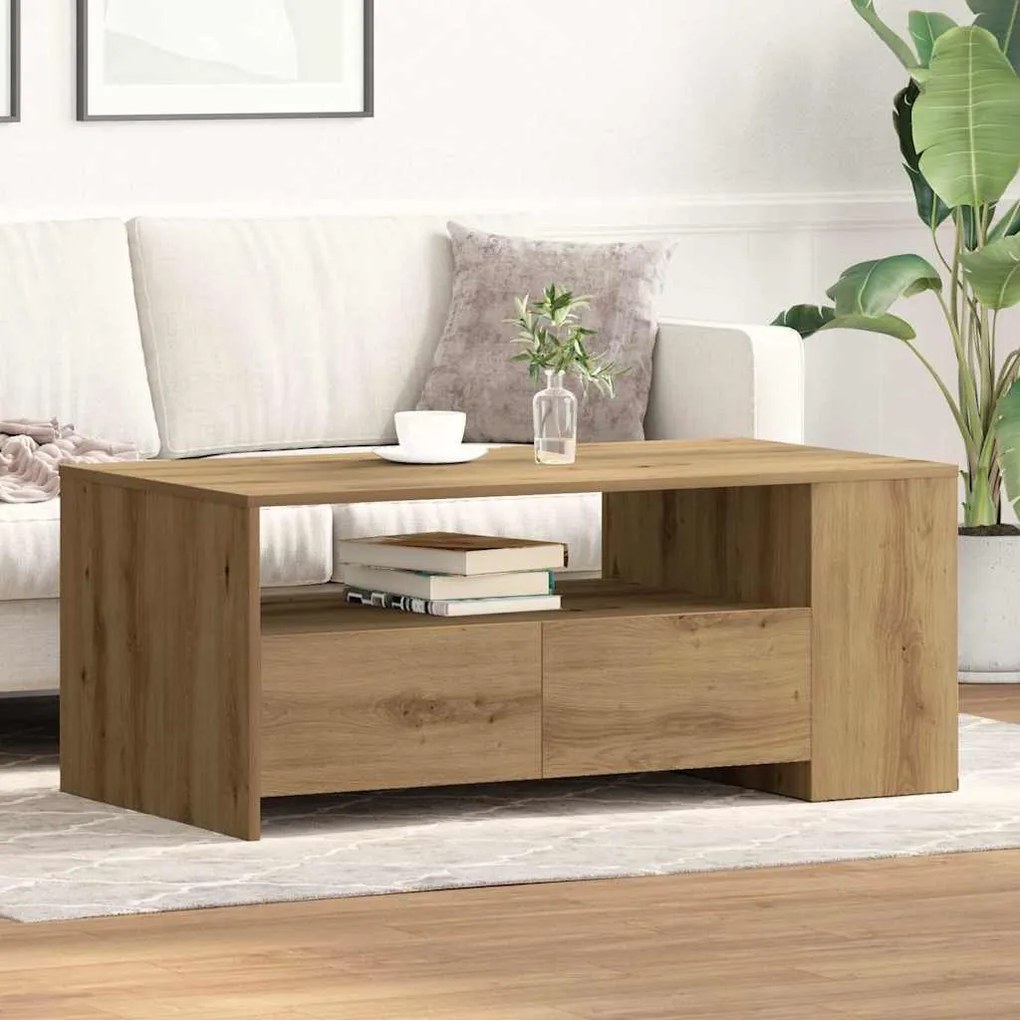 vidaXL Konferenční stolek 102x55x42 cm kompozitní dřevo [862733] Barva: Černý dub