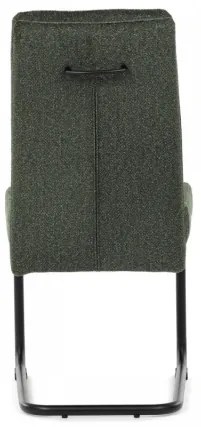 Jídelní židle zelená látka nohy černý kov DCL-P3107 GRN2