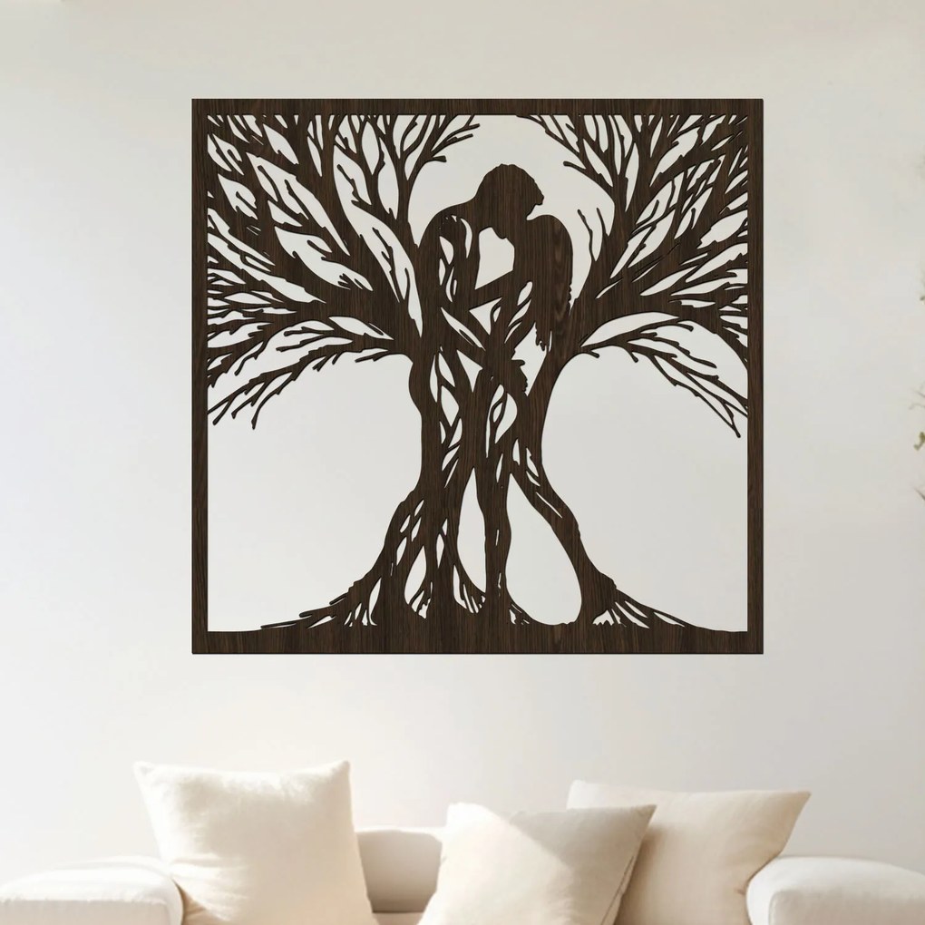 dřevo života Dřevěný strom SPOJENÍ Zvolte rozměr (cm): 60x60, Zvolte barvu dekoru: Antracitová