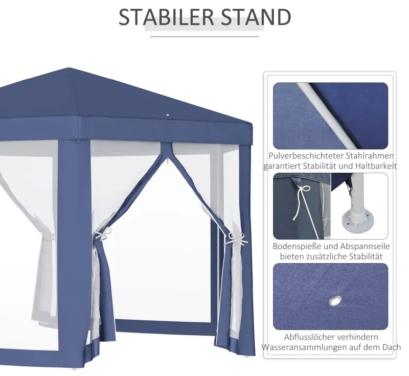 PEPU outsunny Zahradní altán s moskytiérou, Barvy a parametry Modrá