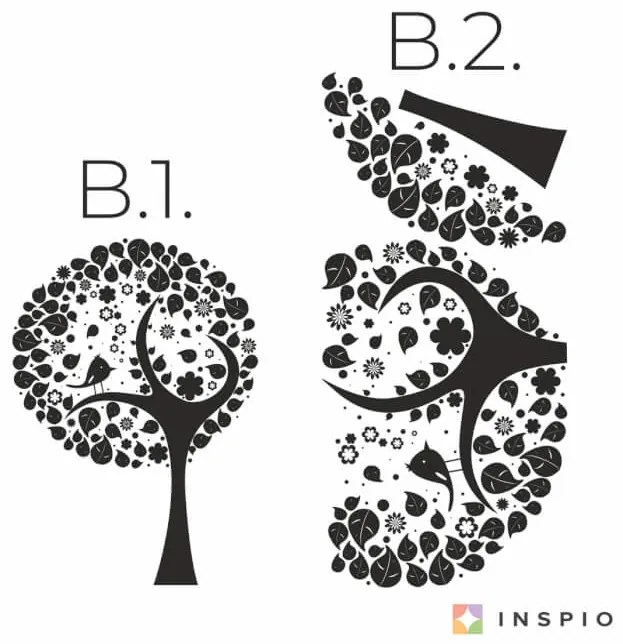 Samolepka na zeď - Listnatý strom ve vlastní barvě