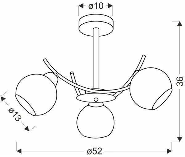 Lustr na tyči AMOS 3xE27/40W/230V zlatá