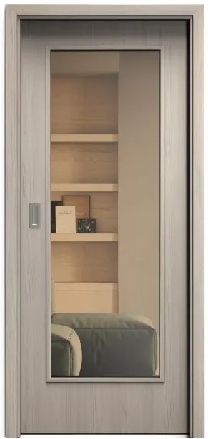 SAPELI ELEGANT KOMFORT M40 - CPL LAMINÁT - POSUVNÉ DVEŘE VČ. ZÁRUBNĚ - Borovice bílá Průchozí šířka (cm): 80, Průchozí výška (cm): 210
