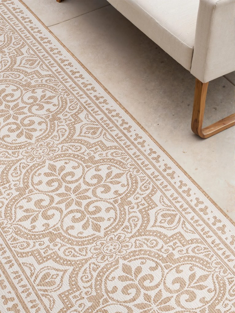 NORTHRUGS, Běhoun Duet Rosel 106252 Beige/White - na ven i na doma, 80x250, béžová, chodba / předsíň