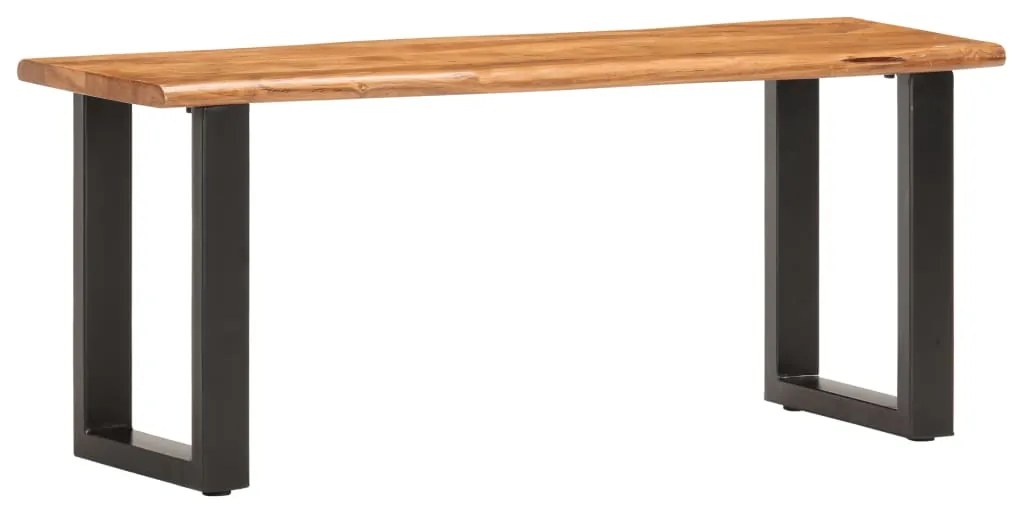 Lavice s živou hranou 110 cm masivní akáciové dřevo a ocel 286456