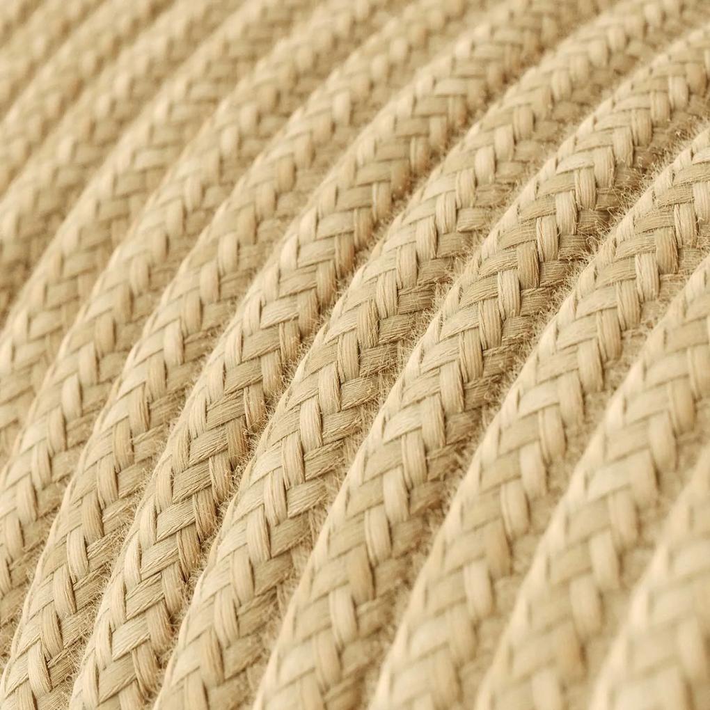 creative cables Svítidlo posaluce mini-ufo s oboustranným dřevěným diskem z kolekce pemberley pond s textilním kabelem, vypínačem a zástrčkou Barva: Fuller+Lincoln