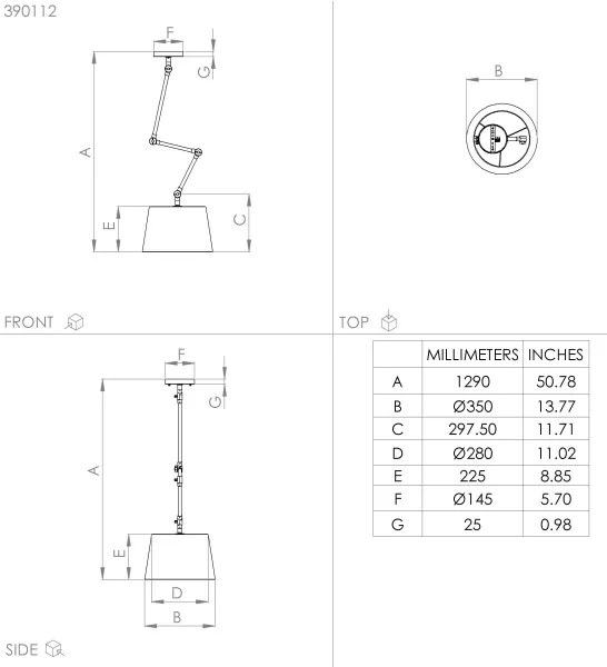 Eglo 390112 - Lustr na tyči PISTUNIO 1xE27/40W/230V černá