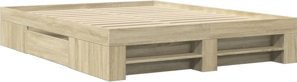 Rám postele bez matrace dub sonoma 150x200 cm kompozitní dřevo 3295466