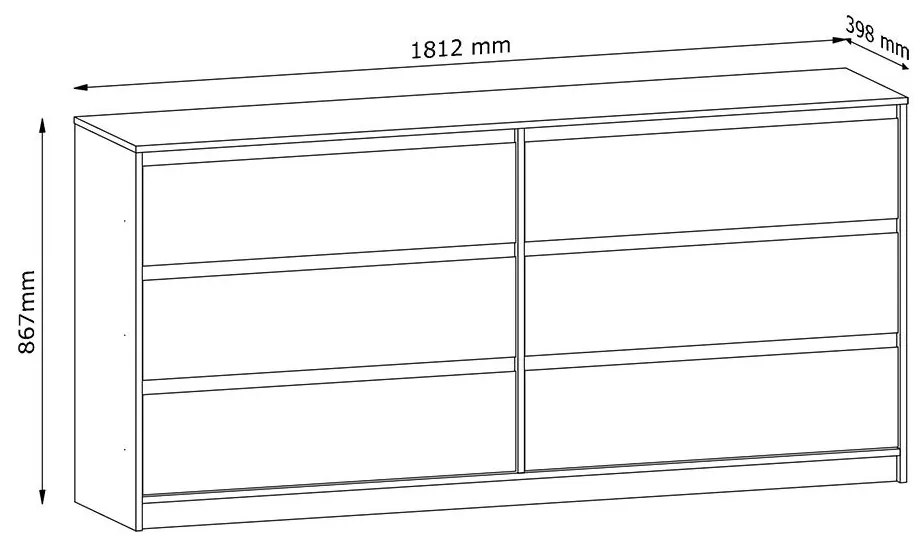MANAMI | komoda K6S | 181,2 cm | dub cremona