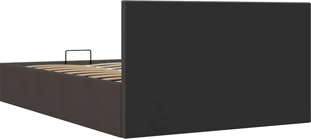 Rám postele s úložným prostorem tmavě šedý textil 140 x 200 cm 285573
