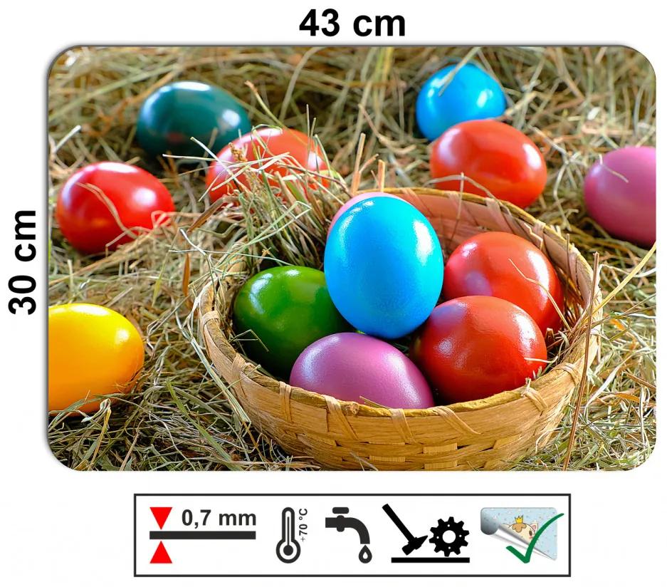 Velikonoční prostírání 041, malovaná vajíčka