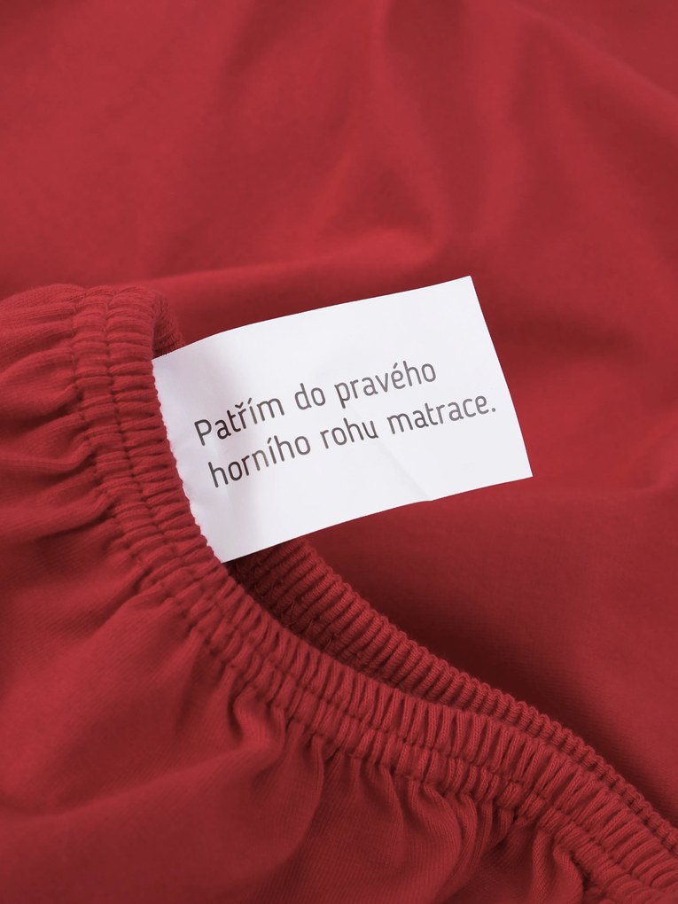 MK Lůžkoviny Jersey prostěradlo s elastanem 220 × 200 cm – vínové