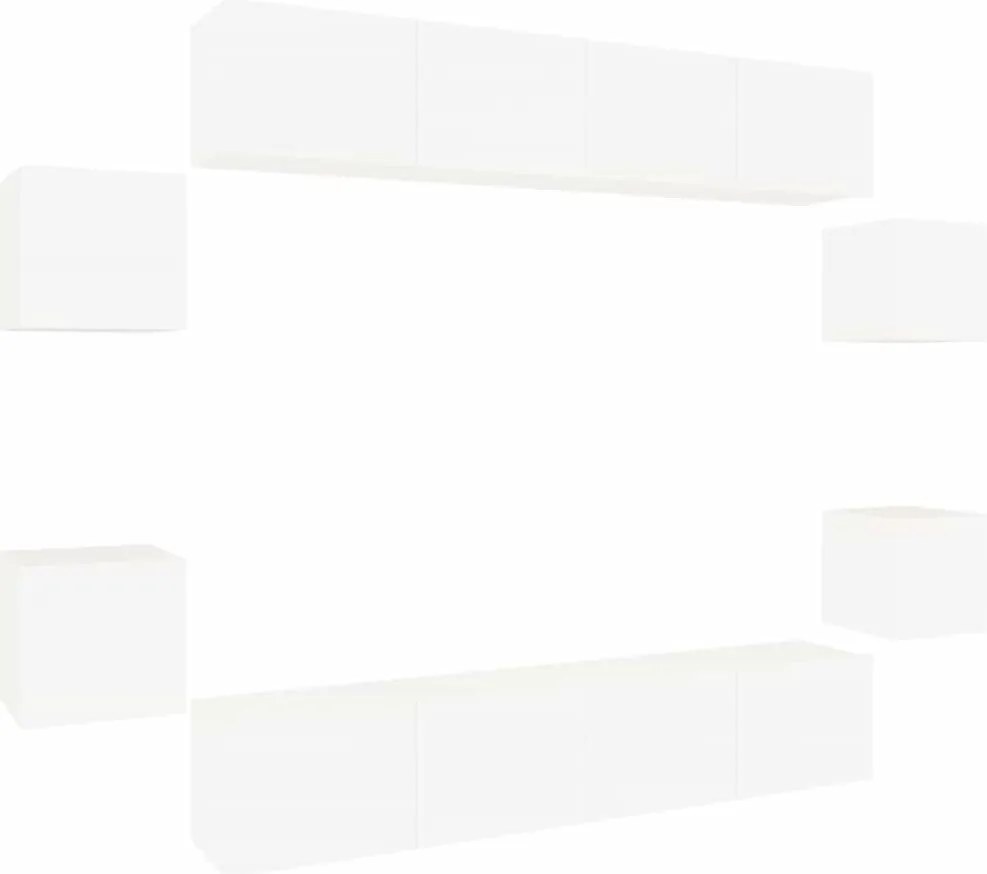 8dílný set TV skříněk bílý kompozitní dřevo 3114214