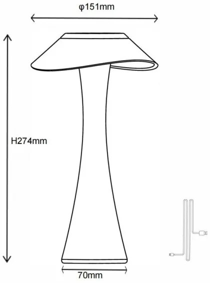 Globo 21025A-LED Stm. nab. stol. lampa AMBRA LED/2,5W/3,7V 2700K/4500K/6500K zl