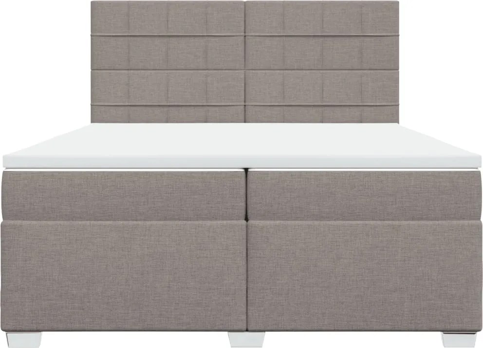 Box spring postel s matrací taupe 200x200 cm textil 3290599