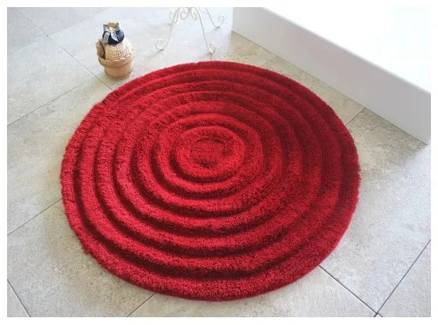 Koupelnová předložka Round Red, ⌀ 90 cm