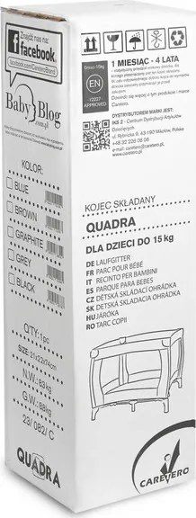 Dětská skládací ohrádka CARETERO Quadra brown