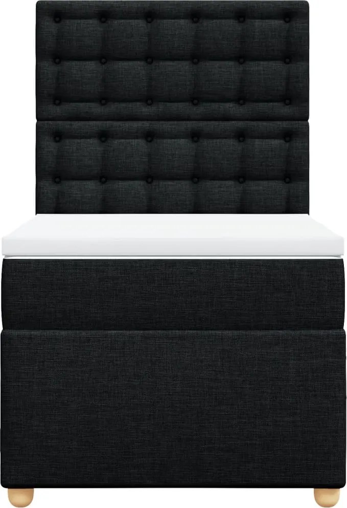 Box spring postel s matrací černá 80 x 200 cm textil 3293423