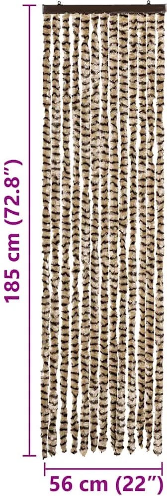 Závěs proti hmyzu béžovo-hnědý 56 x 185 cm Chenille 325448