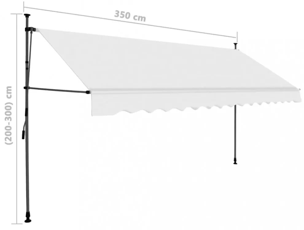 Ručně zatahovací markýza s LED světlem 350x120 cm Dekorhome