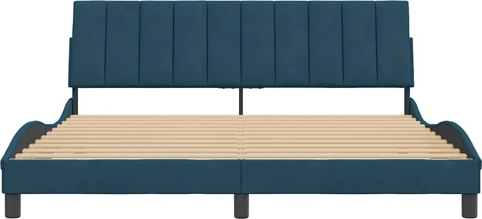 Rám postele bez matrace Hanko tmavě modrý 180x200 cm samet 3207865