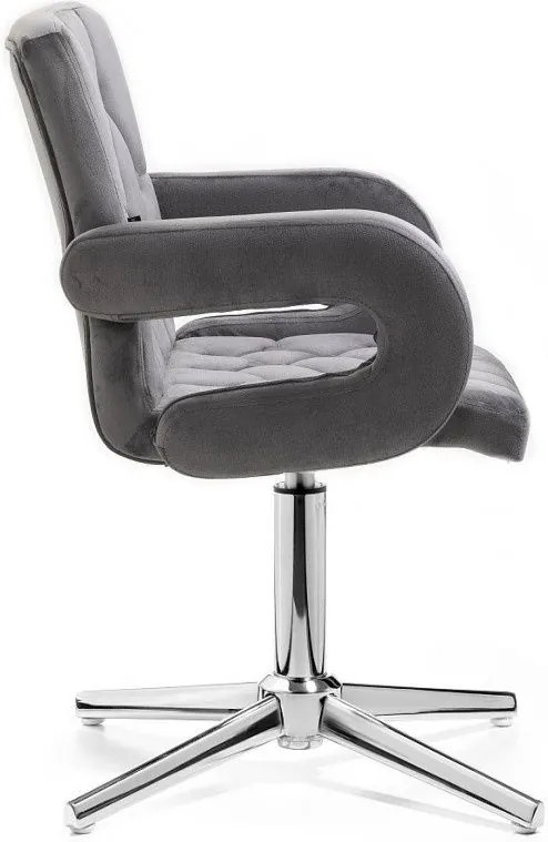 LuxuryForm DESIGN Otočná židle BOSTON VELUR na stříbrném kříži - šedá