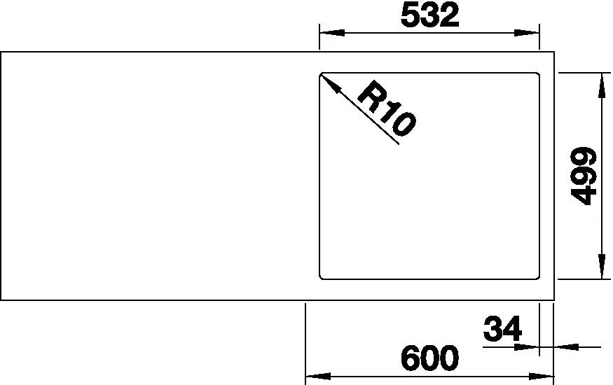 Granitový dřez Blanco SUBLINE 500 IF/A SteelFrame InFino antracit s excentrem 524111