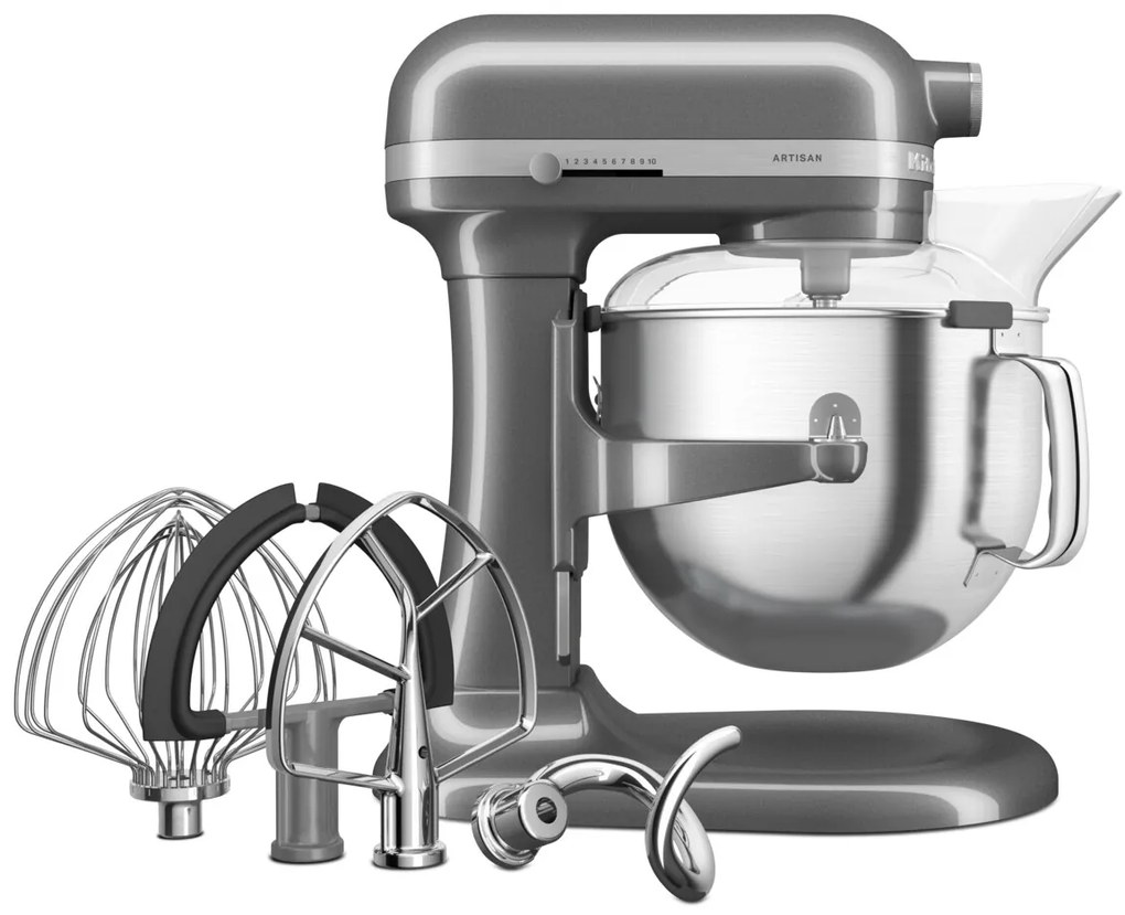 KitchenAid Kuchyňský robot Artisan 5KSM70SHX, se zvedací mísou 6,6 l, stříbrná 5KSM70SHXECU